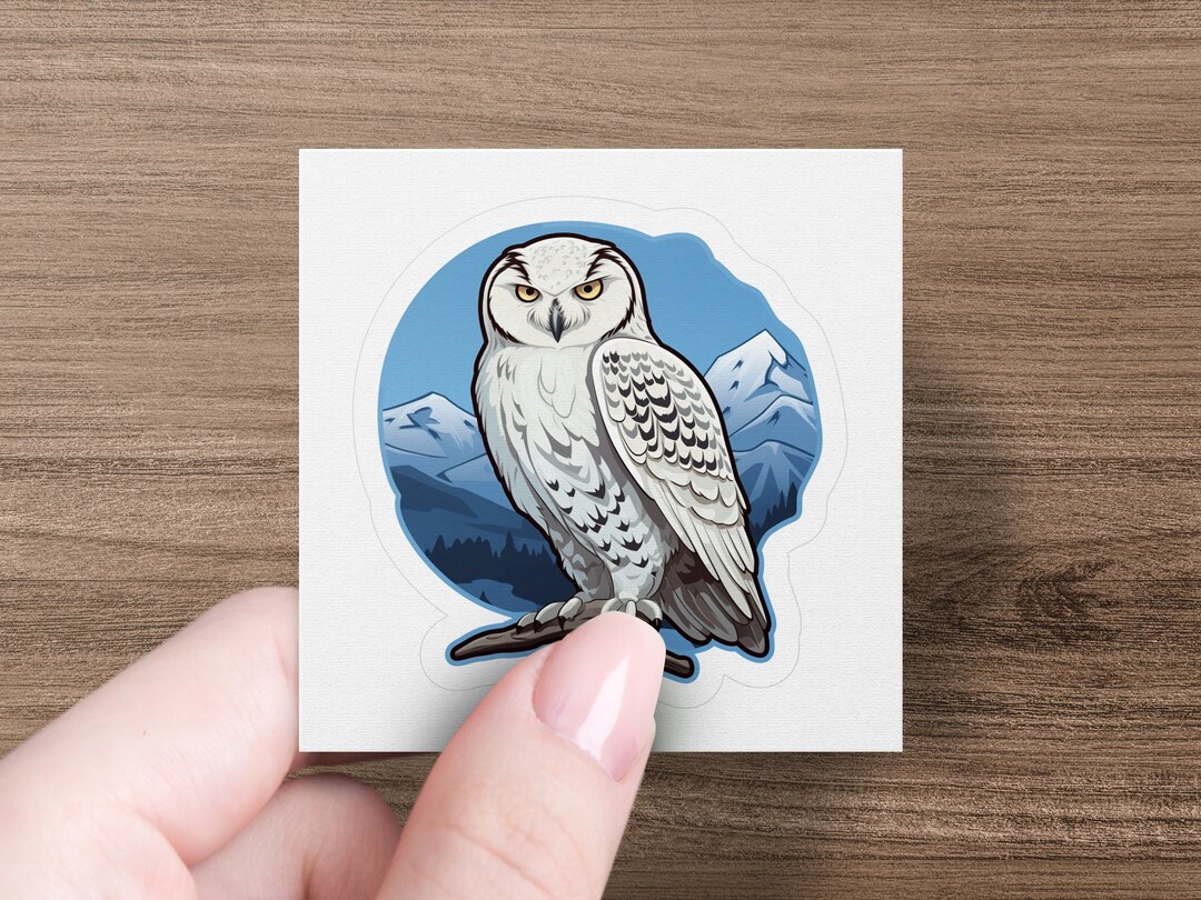 Snowy Owl Sticker, Bird Watcher Decal, Laptop, Car Window Decal, Water ...
