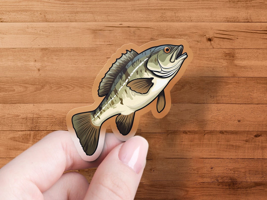 Smallmouth Bass Sticker, Animal Decal, Laptop, Car Window Decal, Water ...