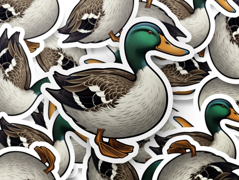 Mallard Duck Sticker, Bird Watcher Decal, Laptop, Car Window Decal ...