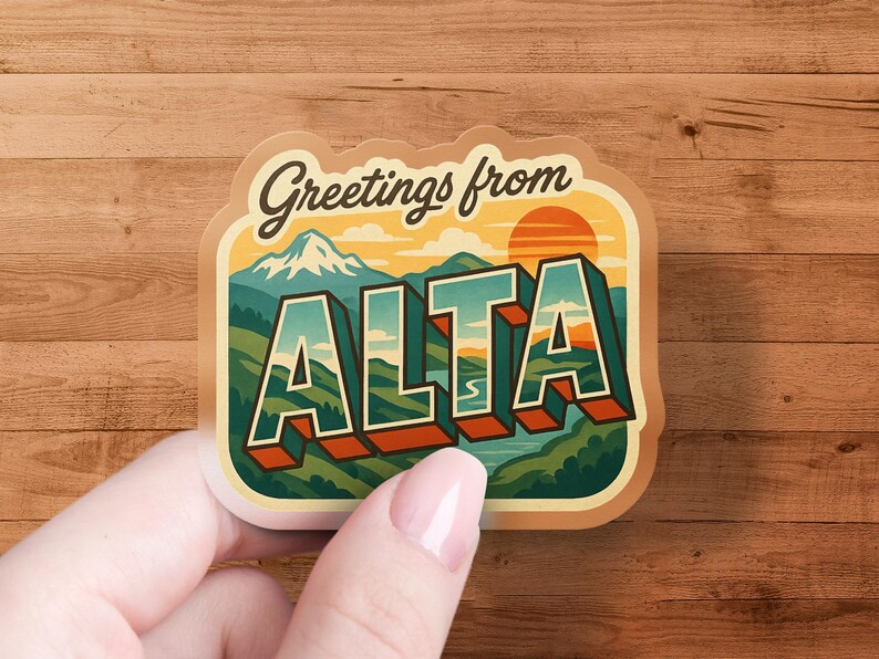 Alta Sticker, Greetings From Alta, Retro Travel Sticker, Alta Utah ...