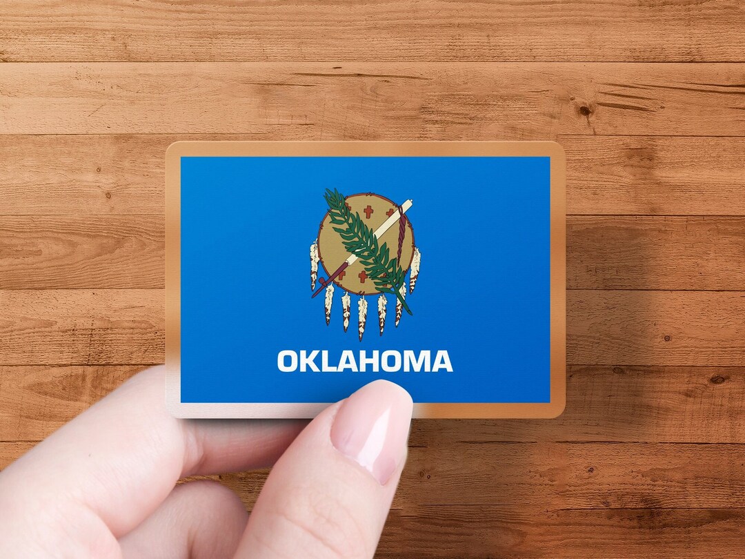 Oklahoma State Flag Sticker, Vinyl Decal for Laptops, Water Bottles and ...