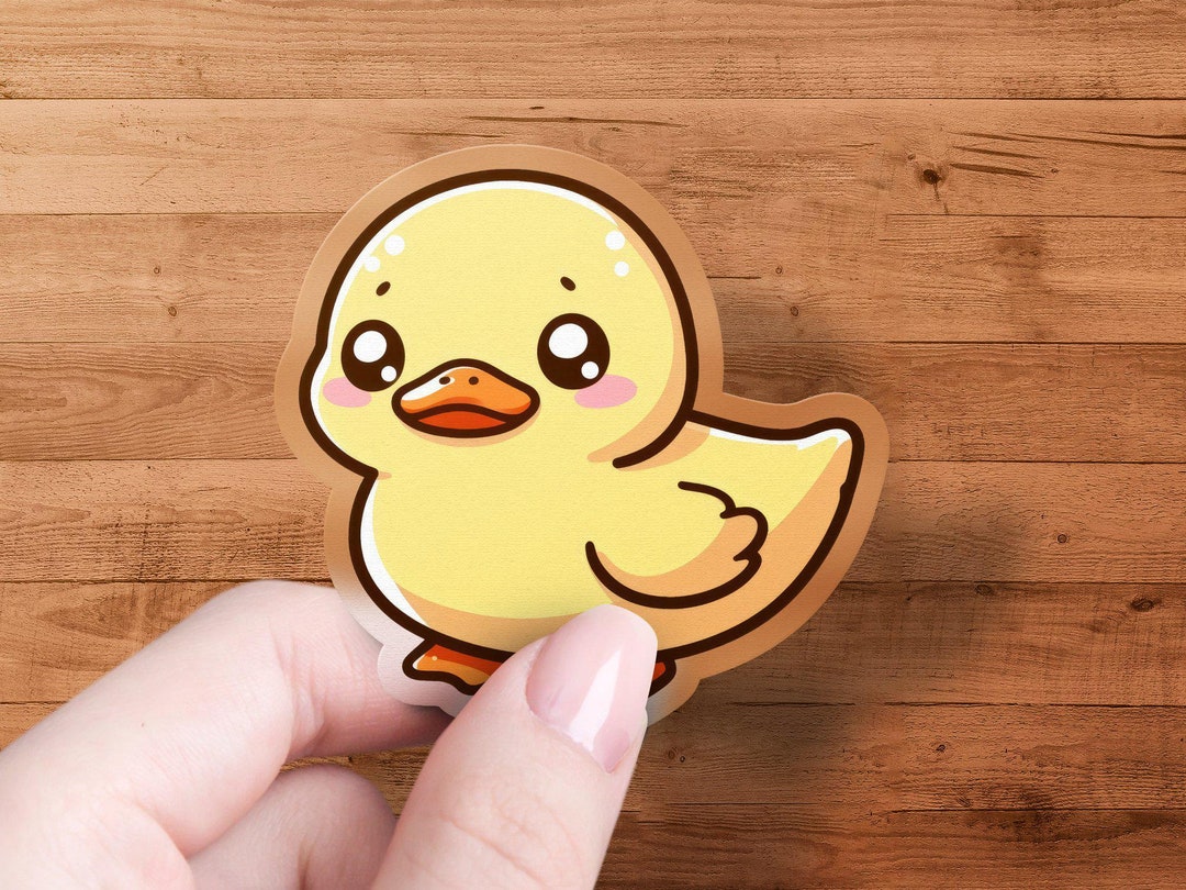 Cute Duck Sticker, Kawaii Animal Sticker, Adorable Rubber Duck Decal ...