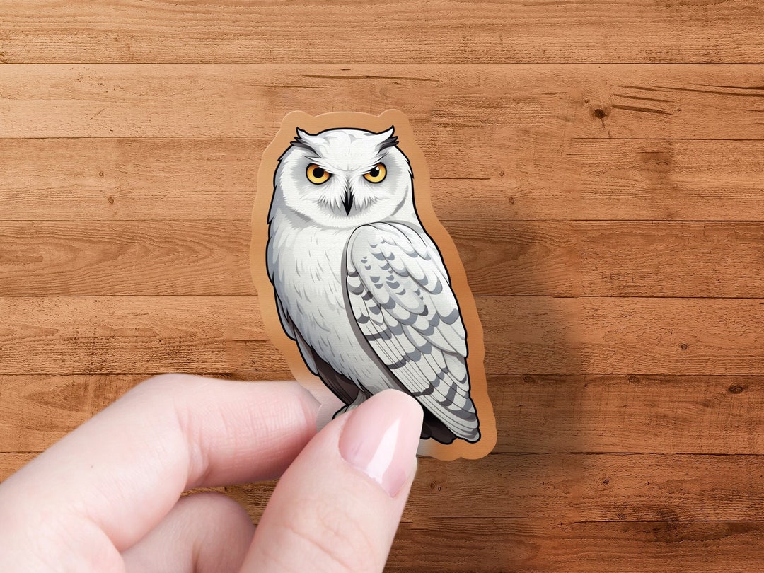 Snowy Owl Sticker, Bird Watcher Decal, Laptop, Car Window Decal, Water ...