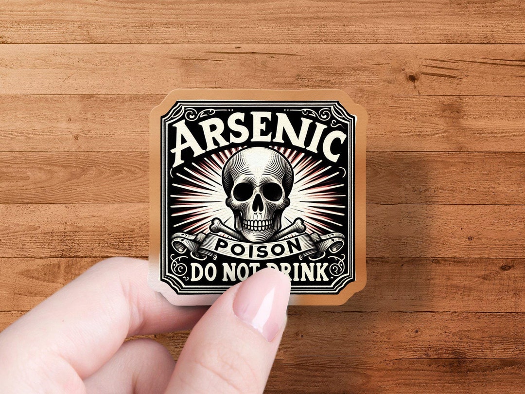 Arsenic Poison Warning Sticker, Skeleton Skull Halloween Sticker ...