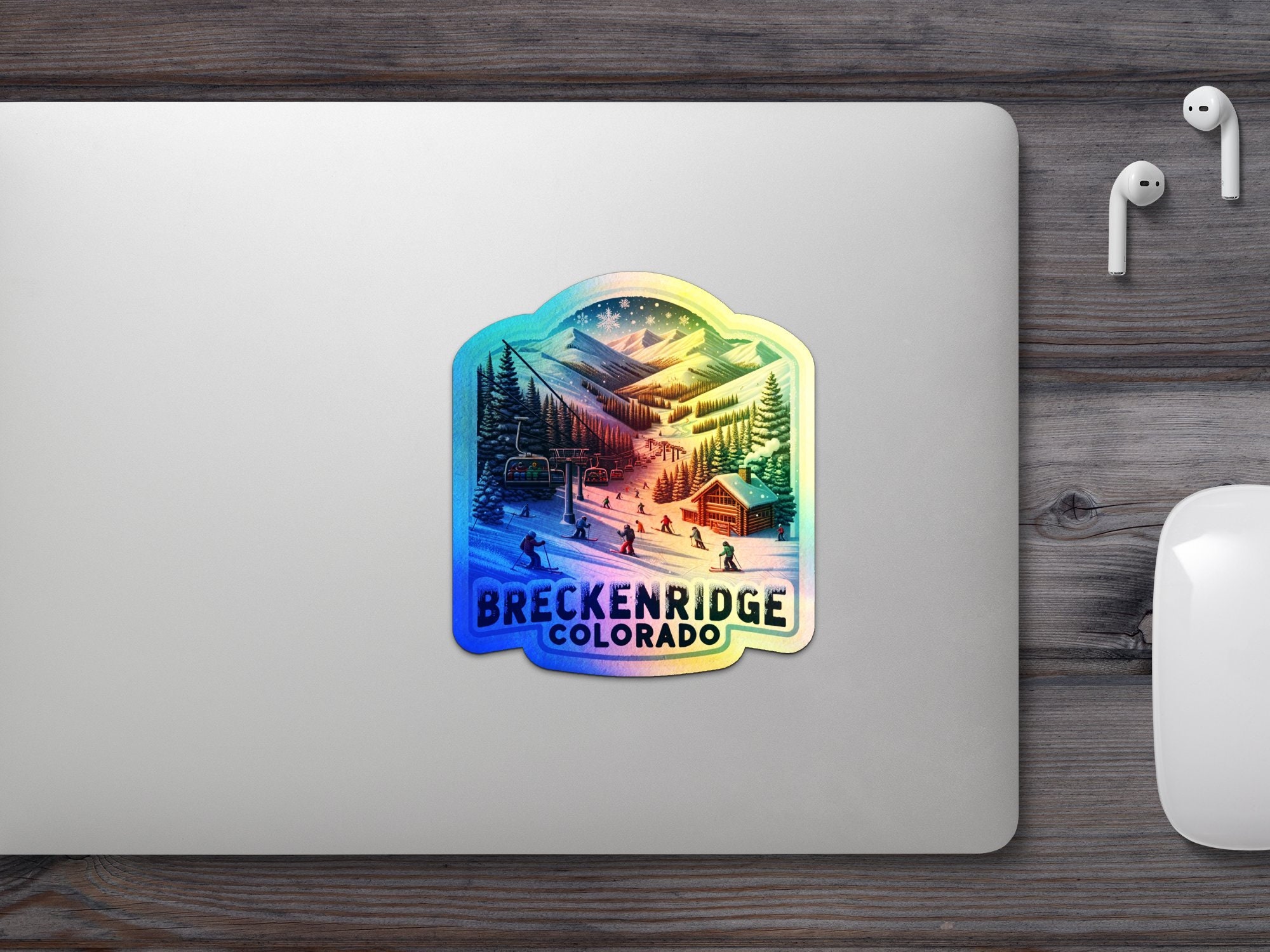 Breckenridge Colorado Winter Ski Resort Vinyl Sticker, Mountain Cabin ...