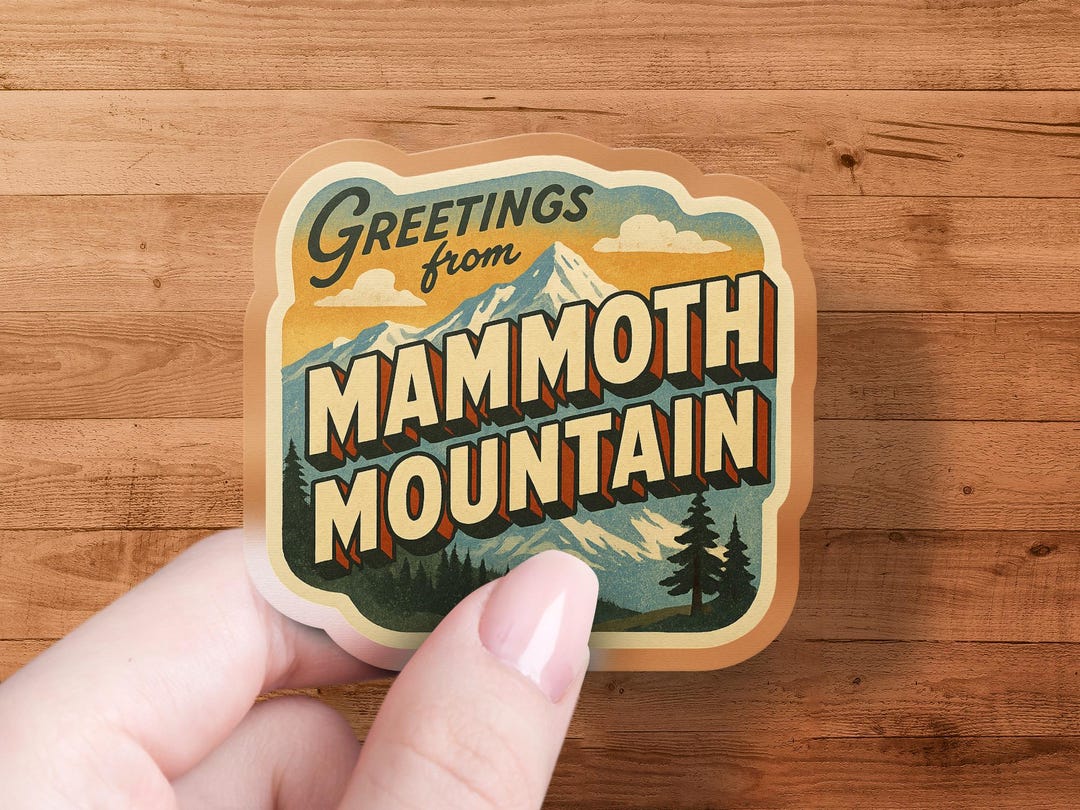 Greetings From Mammoth Mountain Sticker, Retro Travel Sticker, Vintage ...