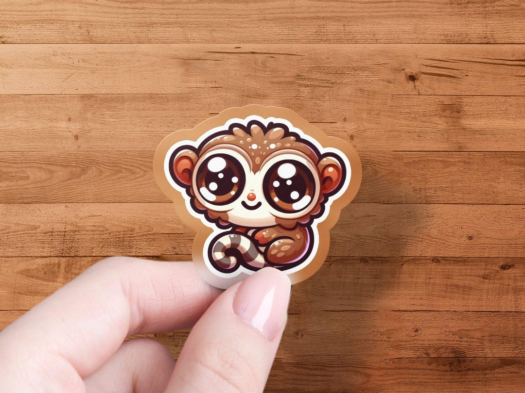 Cute Animal Sticker, Adorable Kawaii Monkey Sticker, Fun Laptop ...