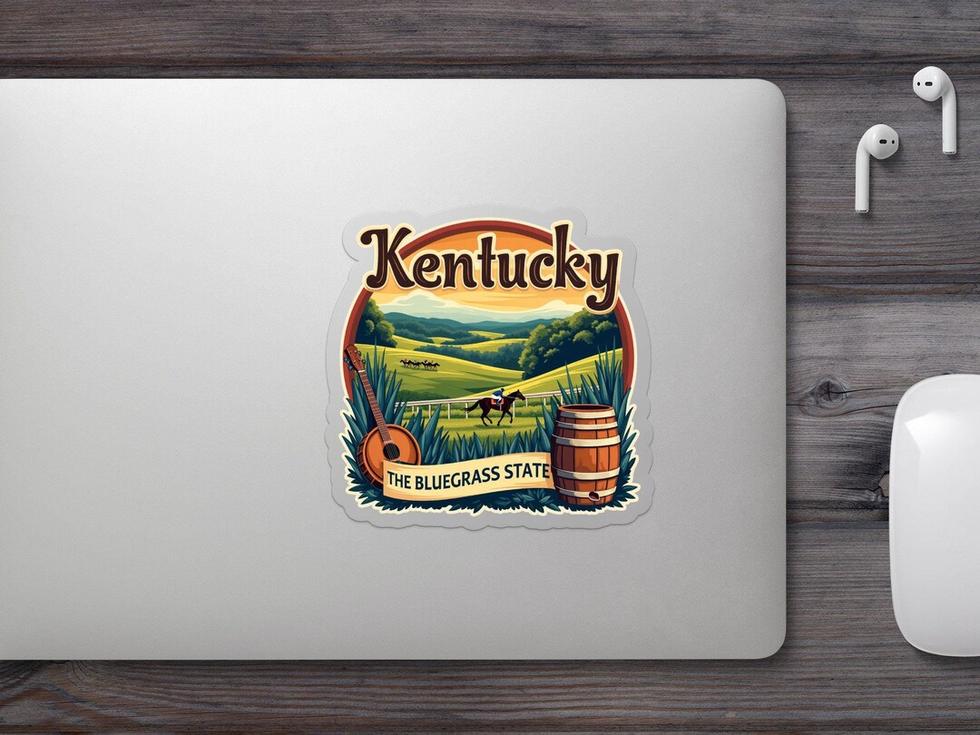 Kentucky Sticker, the Bluegrass State, Vintage Kentucky Decal, Travel ...