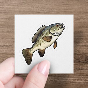 Smallmouth Bass Sticker, Animal Decal, Laptop, Car Window Decal, Water ...