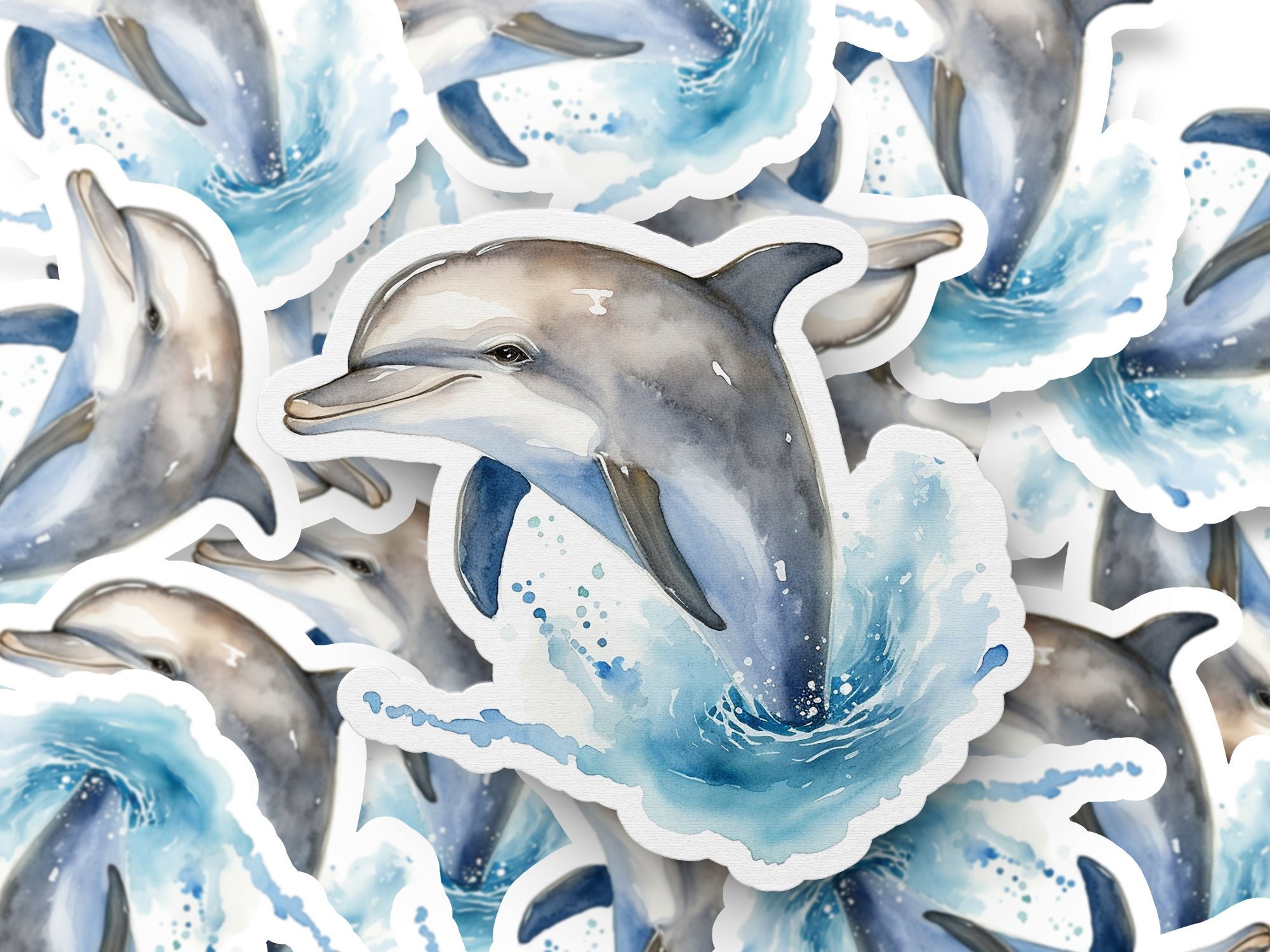 Dolphin Sticker, Vinyl Decal, Ocean Decal, Cute Dolphin Vinyl Sticker ...