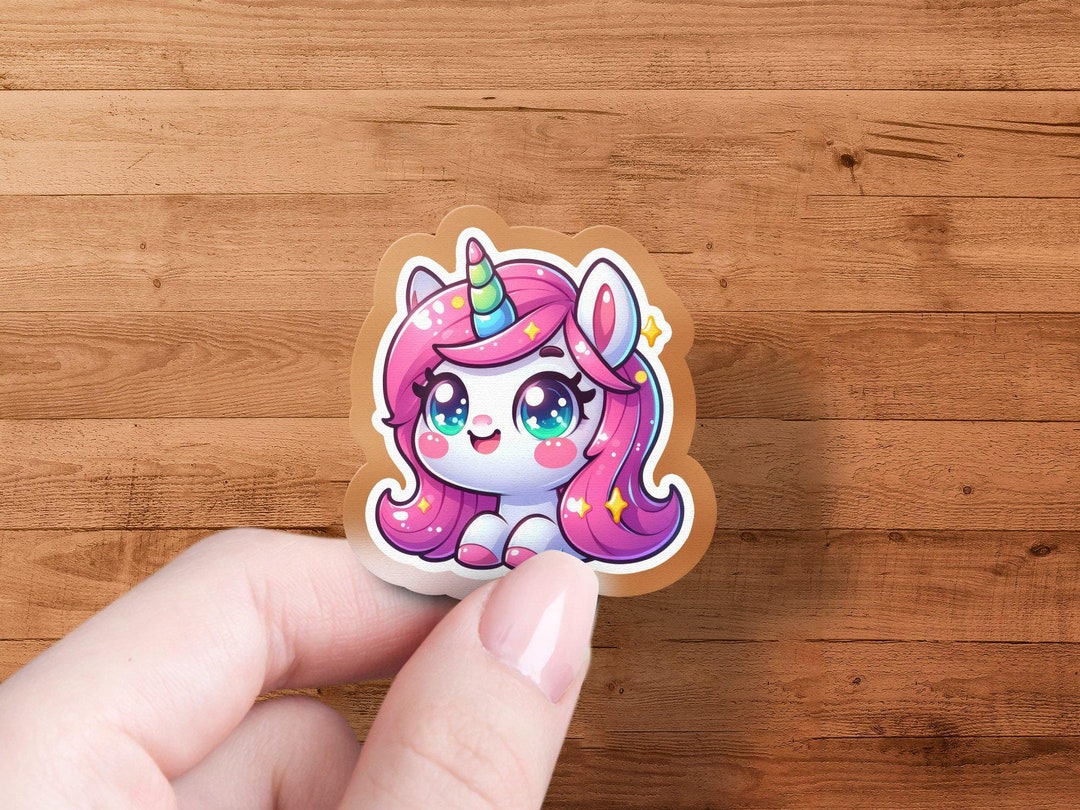 Cute Kawaii Unicorn Sticker, Adorable Pastel Unicorn Decal, Fun Fantasy ...