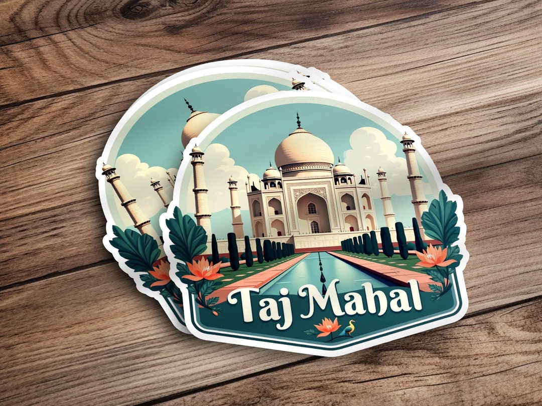 Taj Mahal Sticker, Travel Souvenir Decal, India Landmark, Premium ...