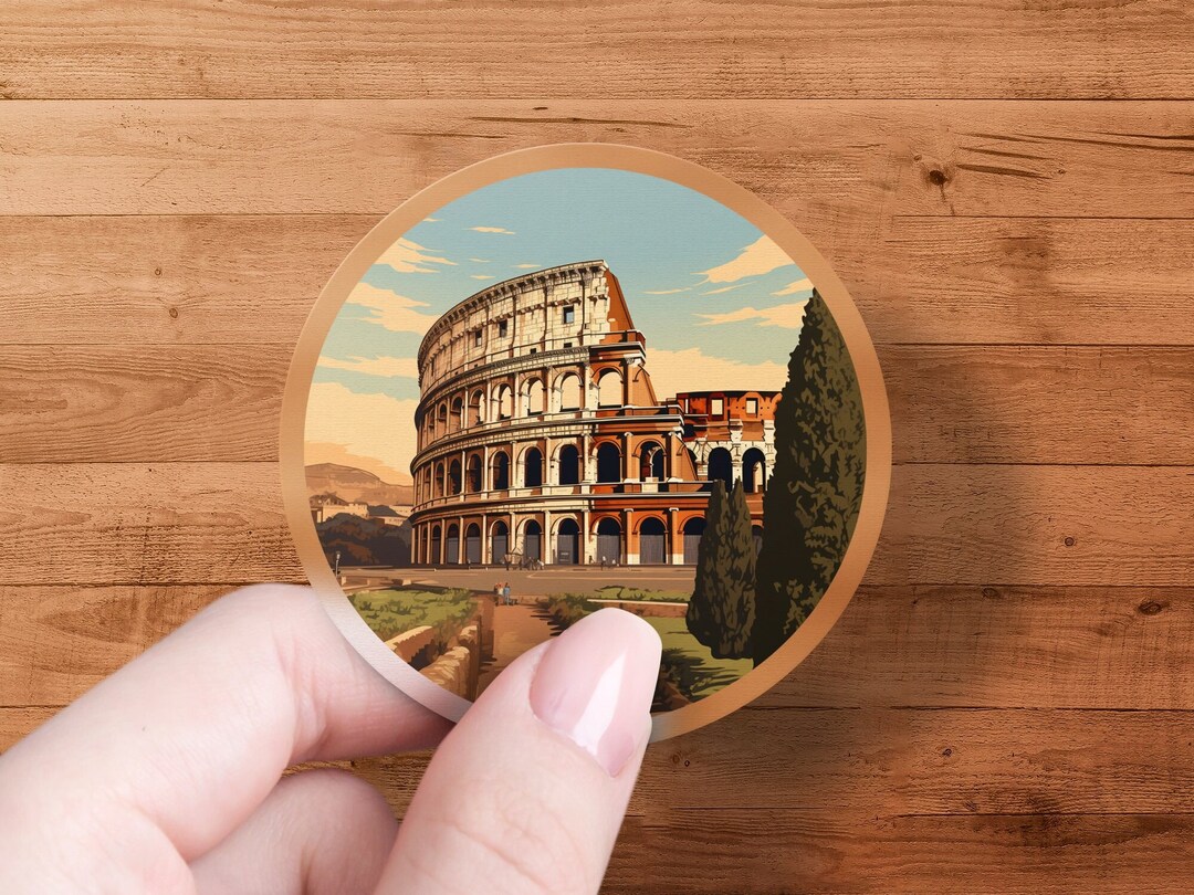 The Colosseum Sticker, Travel Decal, Laptop, Car Window Decal, Water ...