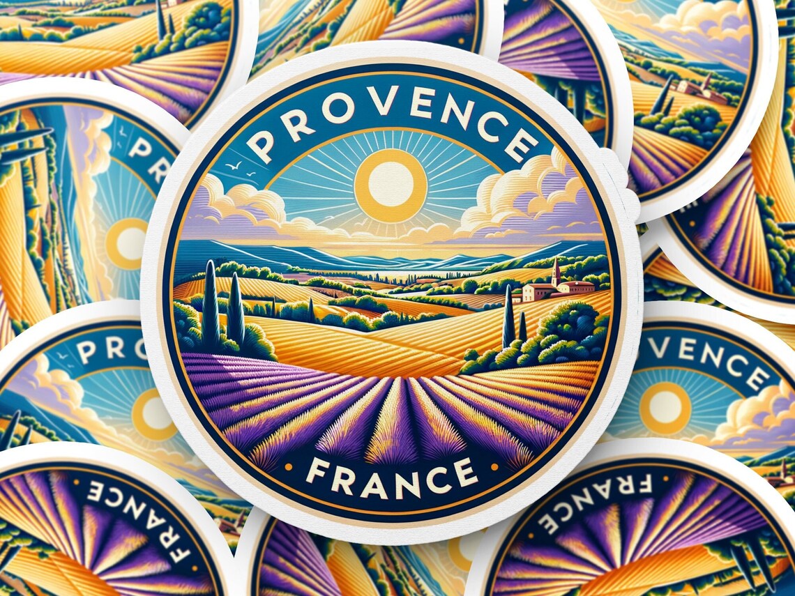Provence France Landscape Sticker, Vibrant Lavender Fields, Travel ...