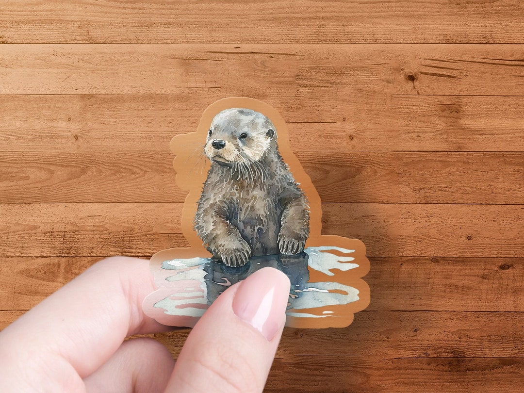 Sea Otter Sticker, Vinyl Decal, Matte Vinyl Sticker, Water Bottle ...
