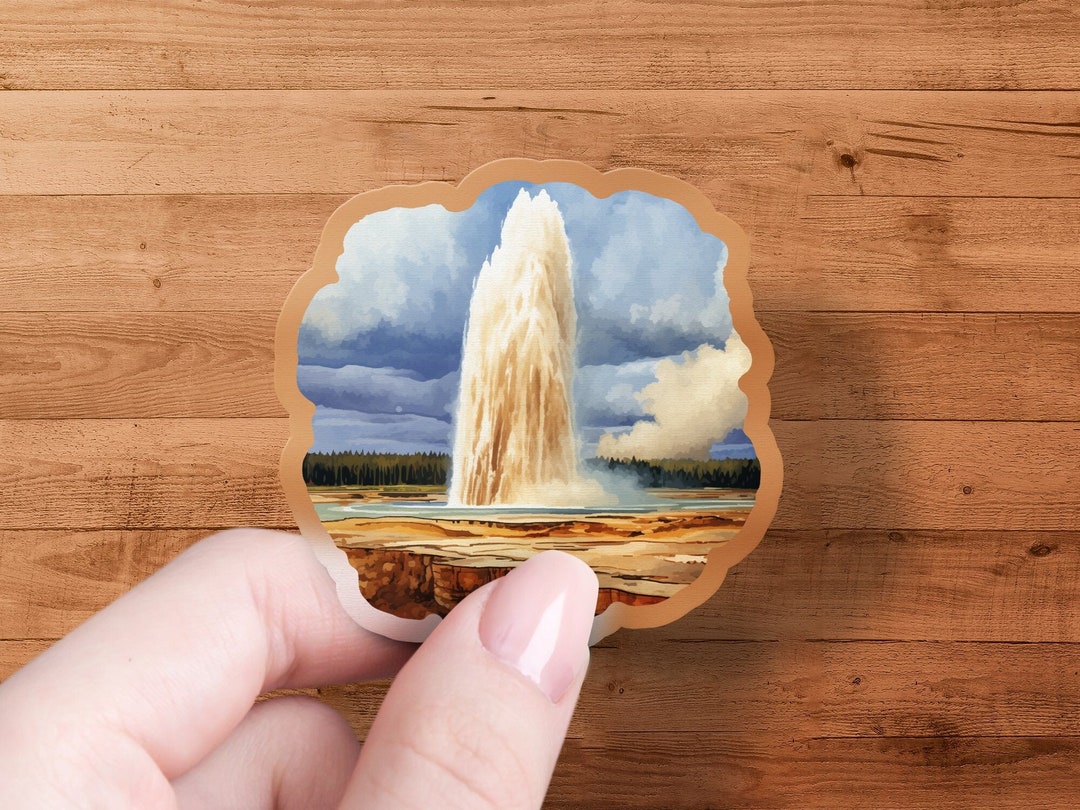 Yellowstone National Old Faithful Sticker, Travel Decal, Laptop, Car ...