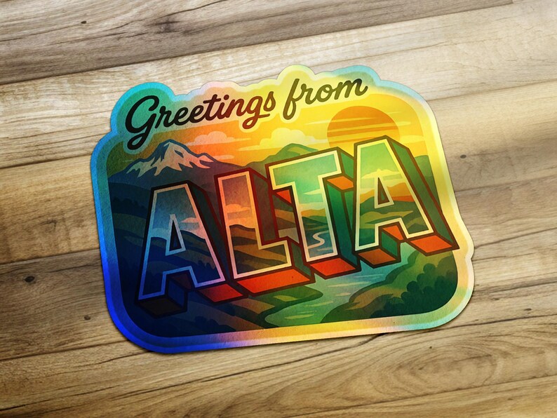 Alta Sticker, Greetings From Alta, Retro Travel Sticker, Alta Utah ...
