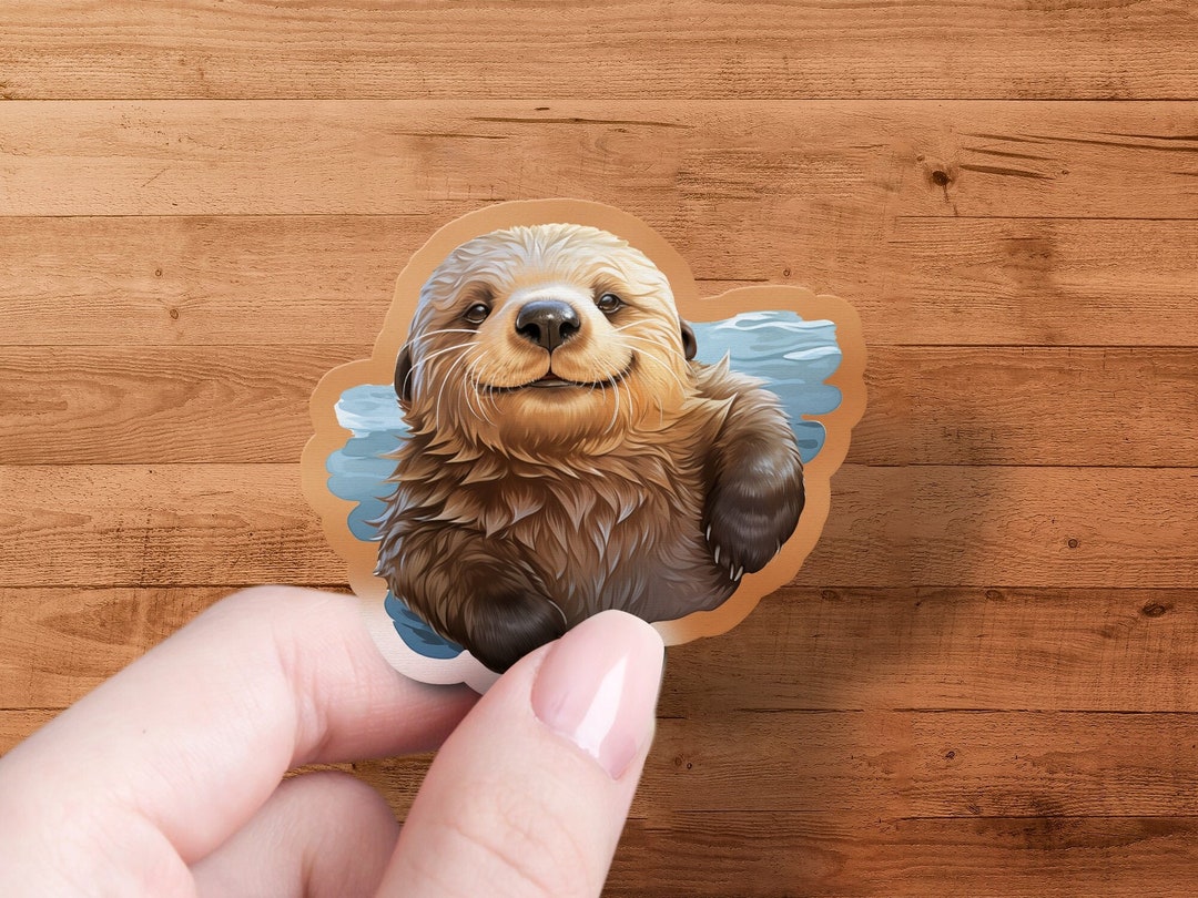 Happy Otter Sticker, Waterproof Vinyl Decal - Etsy