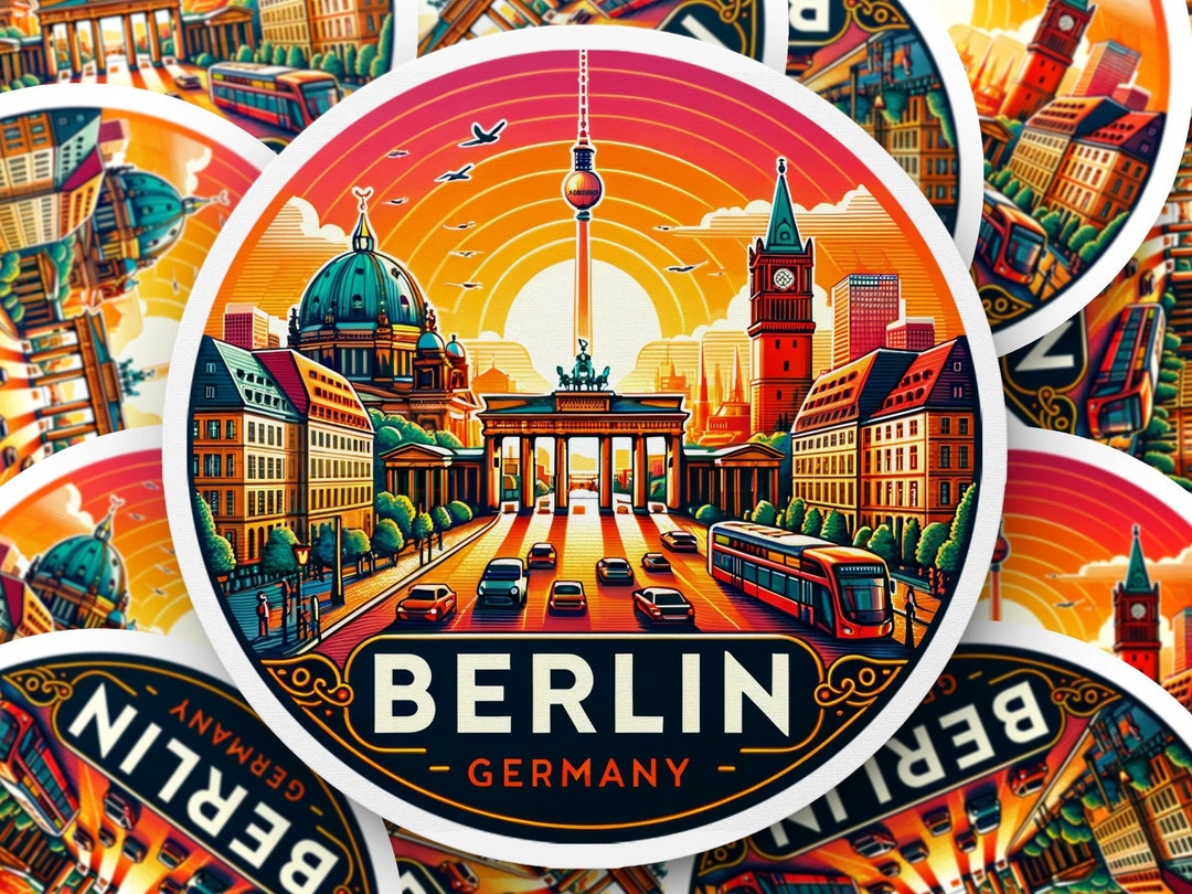 Vintage Style Berlin Travel Sticker, Germany Landmarks Retro Decal ...