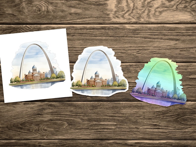 The Gateway Arch Sticker, Travel Decal, Laptop, Car Window Decal, Water ...