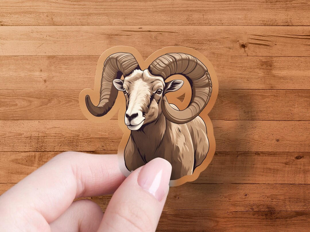 Big Horn Sheep Sticker, Animal Decal, Laptop, Car Window Decal, Water ...
