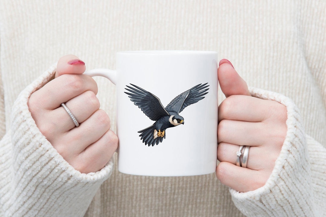 Majestic Falcon Bird in Flight Coffee Mug, Nature-inspired Wildlife Mug ...