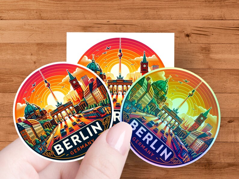 Vintage Style Berlin Travel Sticker, Germany Landmarks Retro Decal ...