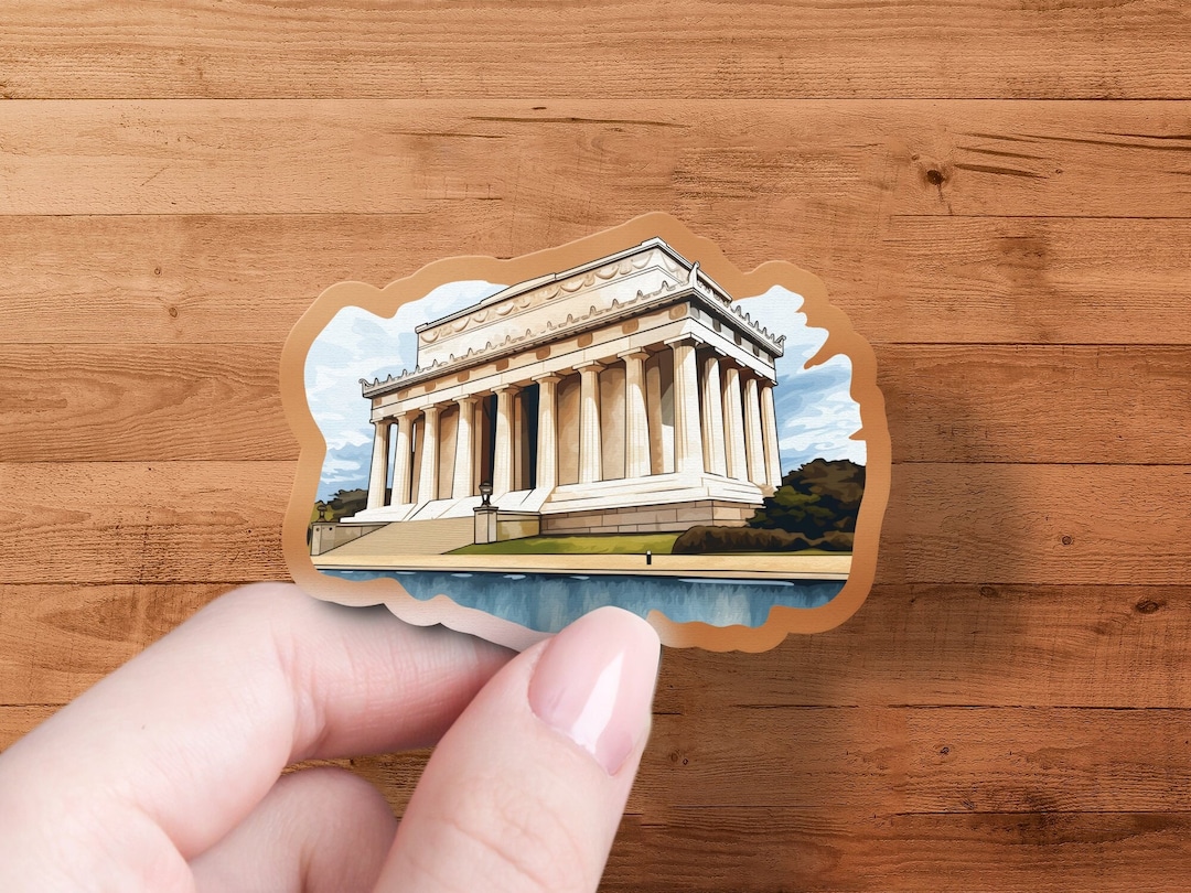 Lincoln Memorial Sticker, Travel Decal, Laptop, Car Window Decal, Water ...