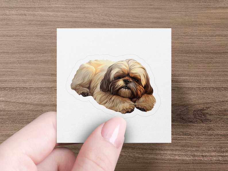 Shih Tzu Sleeping in the Sun Sticker Collection, Waterproof, Uv ...
