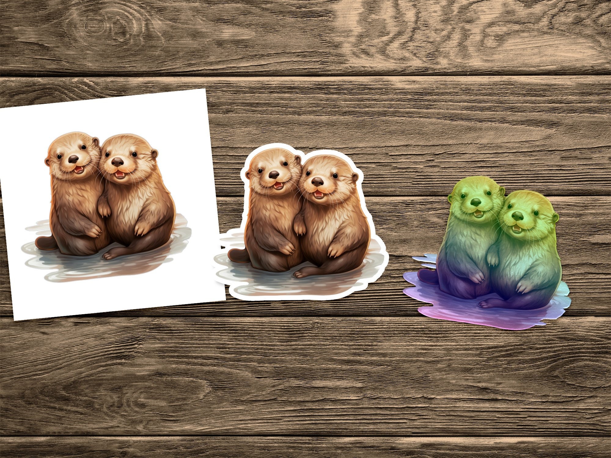 Cute Otter Sticker, Adorable Animal Decal, Water-resistant, Laptop and ...