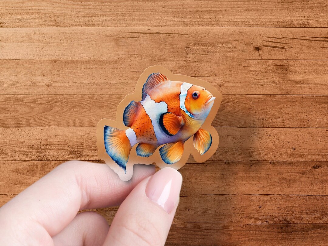 Clown Fish Sticker, Ocean Decal, Ocean Animals Stickers, Ocean Themed ...