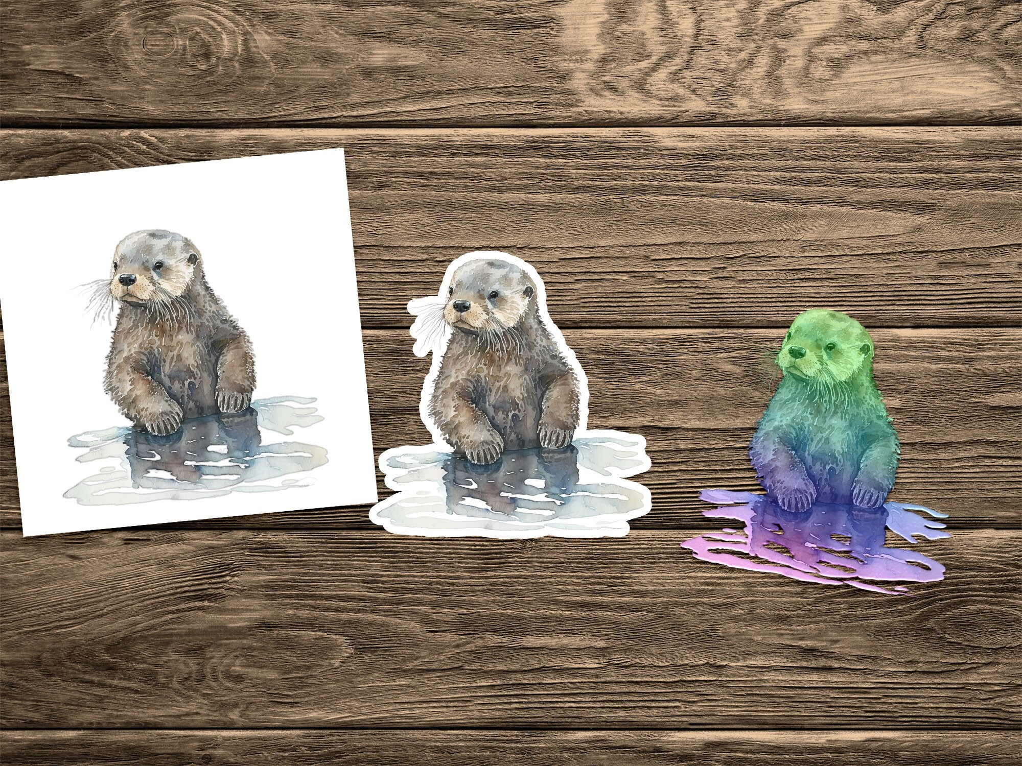 Sea Otter Sticker, Vinyl Decal, Matte Vinyl Sticker, Water Bottle ...