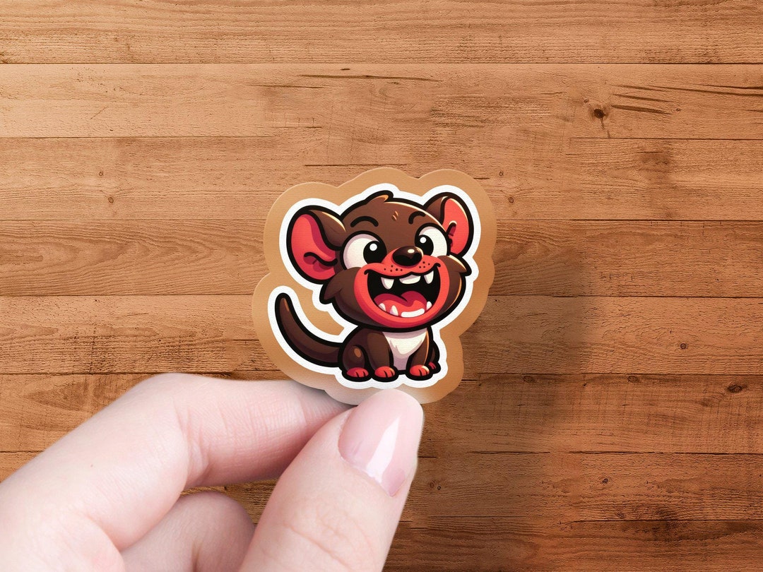Cute Cartoon Tasmanian Devil Sticker, Animal Character Decal, Fun Kids ...