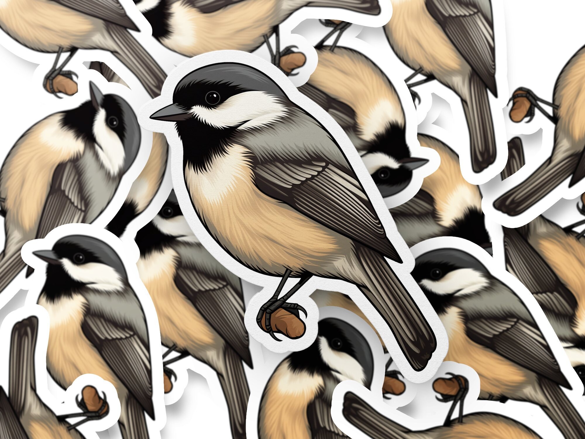 Black-capped Chickadee Sticker, Bird Watcher Decal, Laptop, Window ...