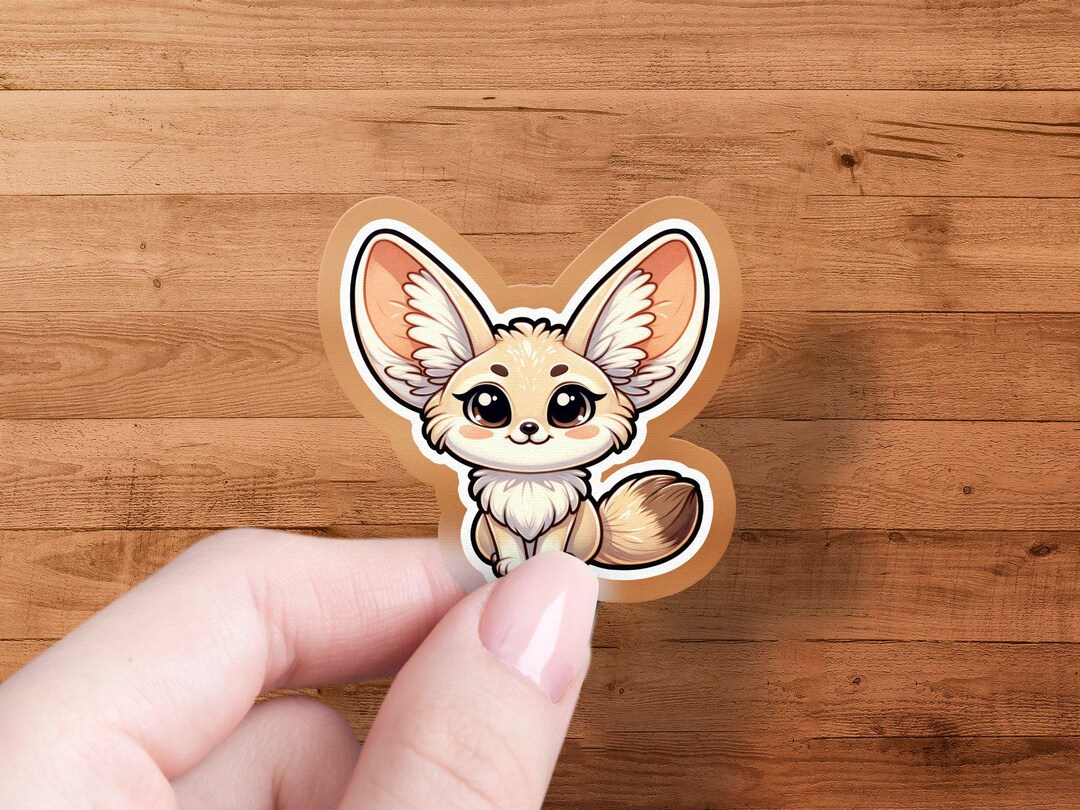 Cute Fennec Fox Sticker, Adorable Animal Decal, Kawaii Fox Sticker ...