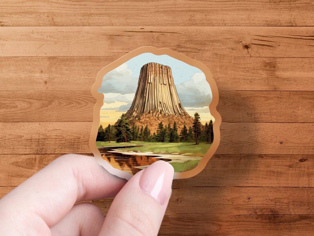 Devils Tower National Monument Sticker, Travel Decal, Laptop, Car ...
