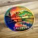 Vibrant Salzburg Austria Illustration Sticker, Travel Decal, Laptop ...