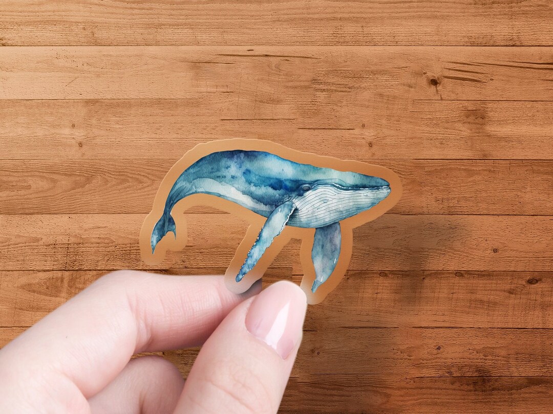 Blue Whale Sticker, Vinyl Decal, Sea Animal Sticker, Premium Quality ...