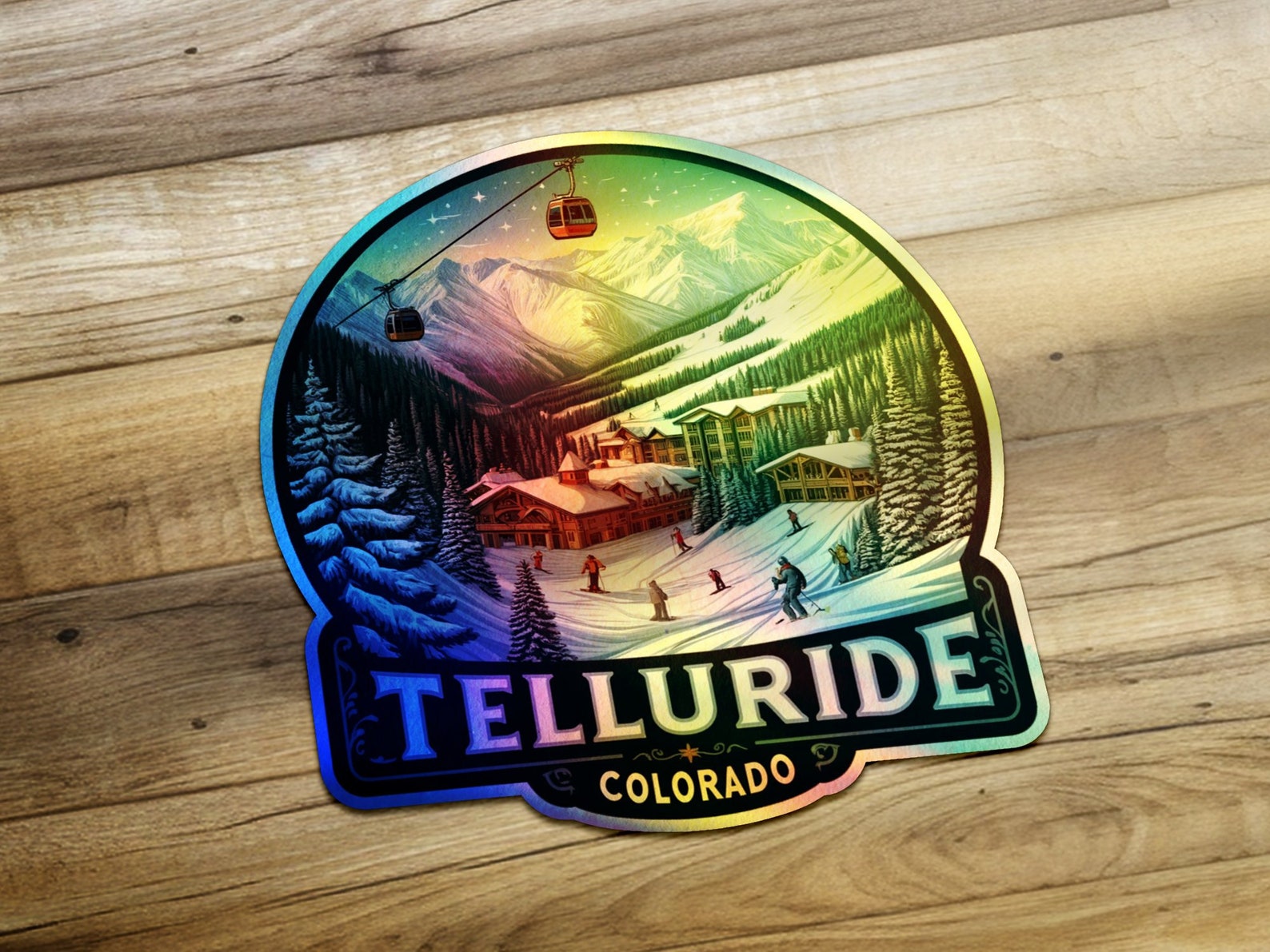 Vintage Telluride Colorado Ski Resort Winter Landscape Vinyl Sticker ...