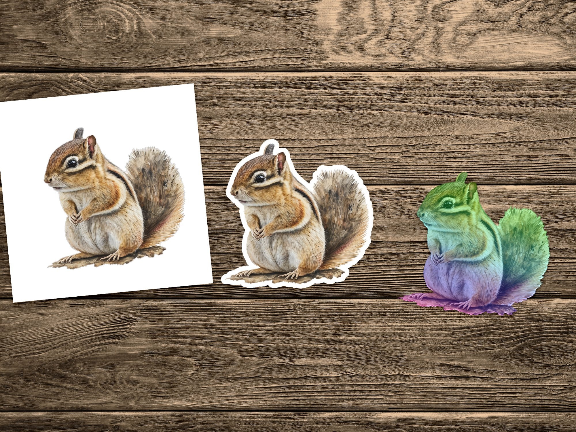 Chipmunk Sticker, Cute Animal Decal, Laptop, Car, Water Bottle, Premium ...