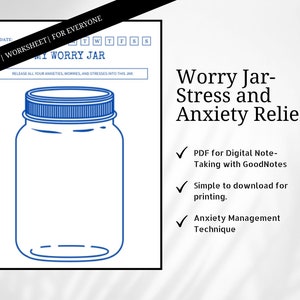 Worry Jar| Stress and Anxiety Relief| Depression Activity|printable ...