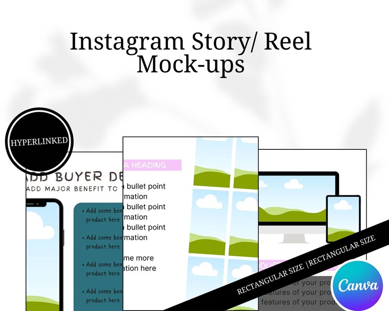 Editable Instagram Mockup Templates Rectangle Social Media Mockup ...