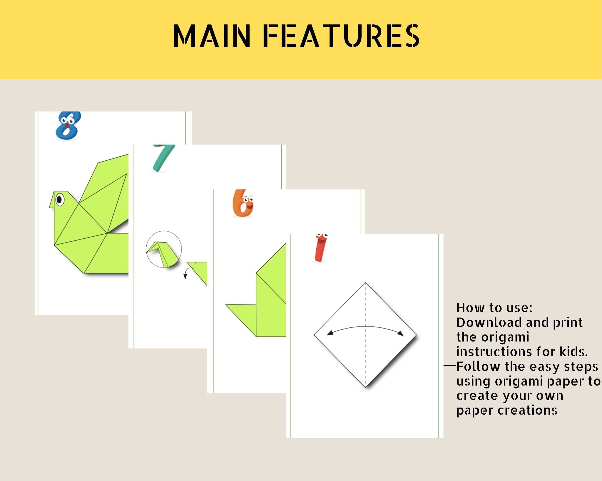 Simple Origami for Children| Printable Origami| for Kids Instant PDF ...