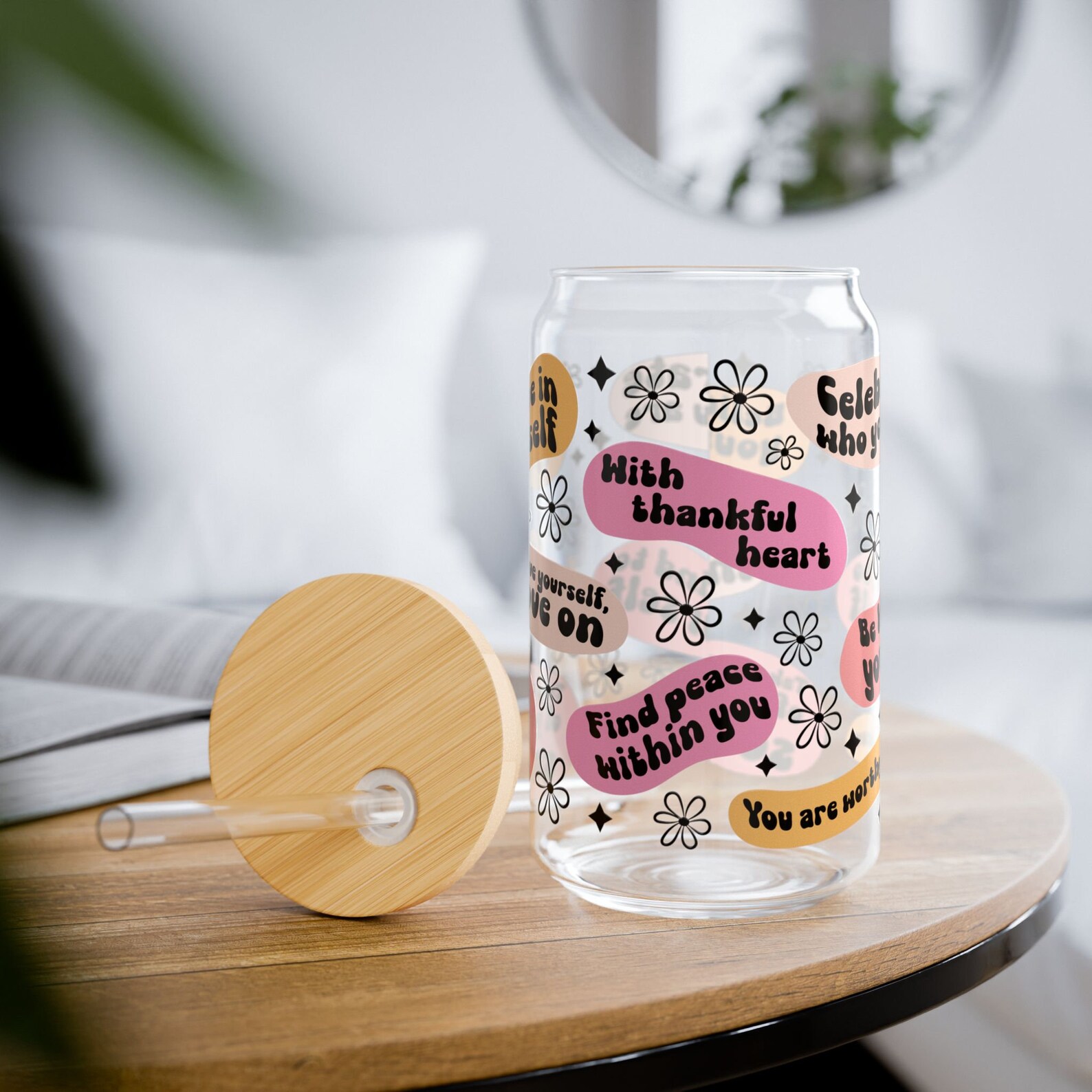 Mental Health Inspirational Glass| Motivational Iced Coffee Glass ...