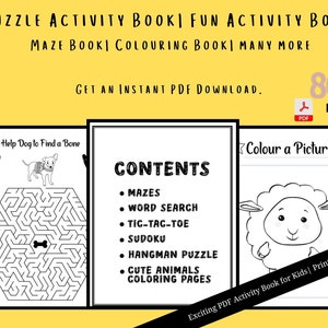 Puzzle Activity Book| Puzzle Brain Teaser| Fun Activity Book| for Kids ...