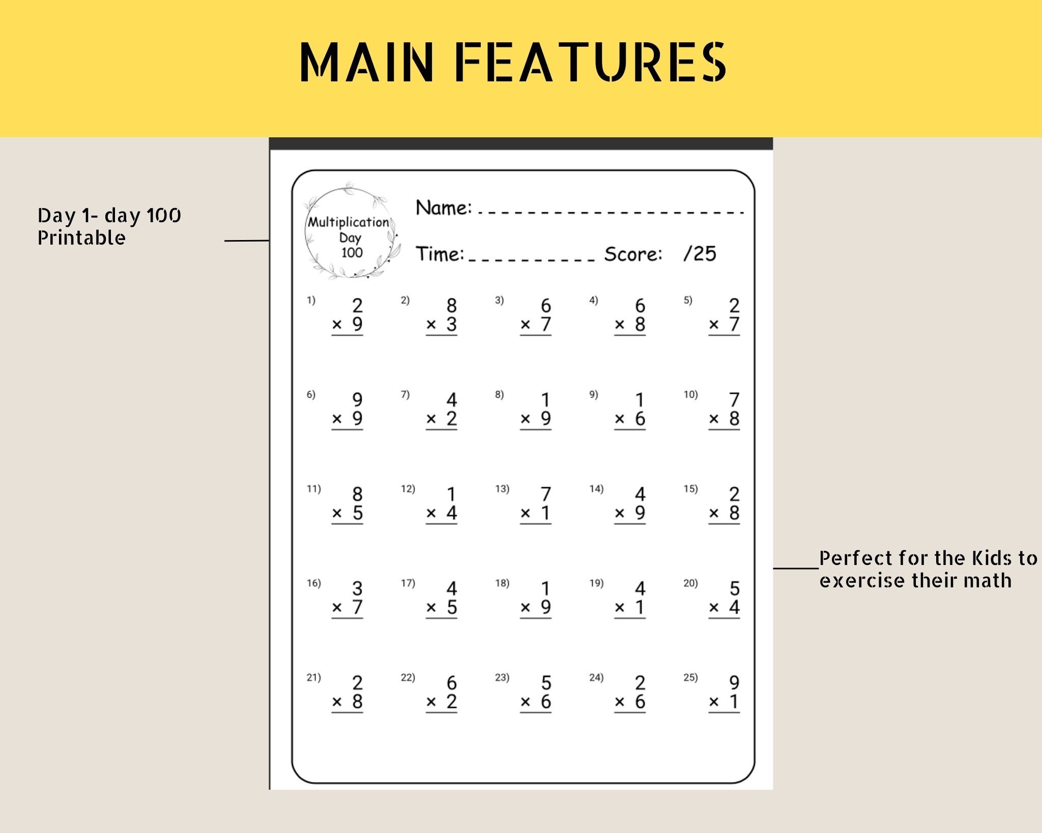 Math Multiplication Workbook With Answers | Printable| PDF| for Kids ...