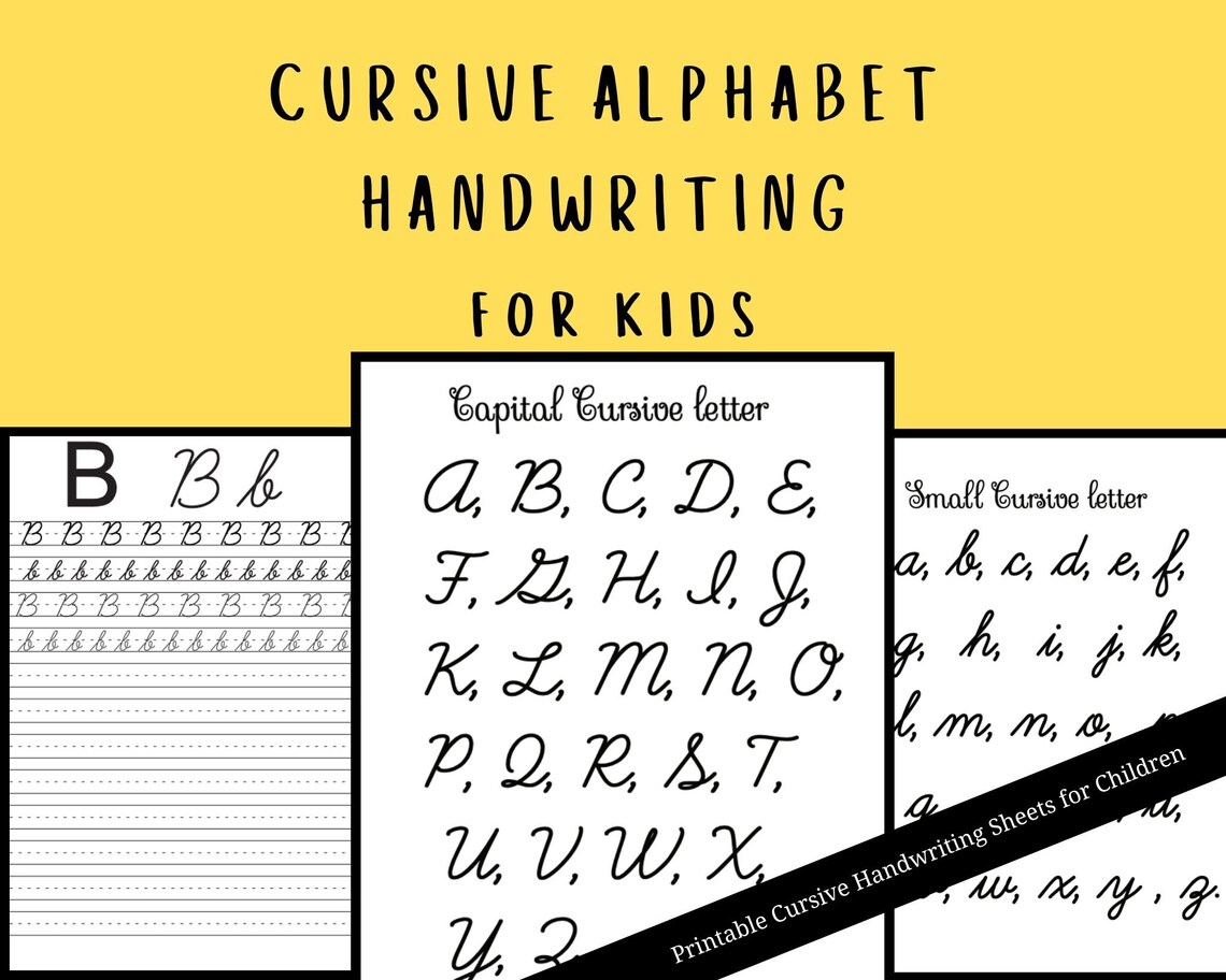 Printable Cursive Alphabet Letter Tracing Pages| for Kids | Handwriting ...