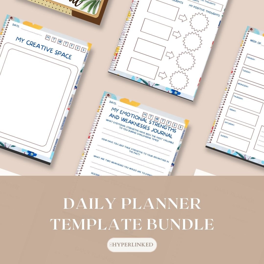 ADHD Self-care Digital Planner Printable Note-taking Anxiety Management ...