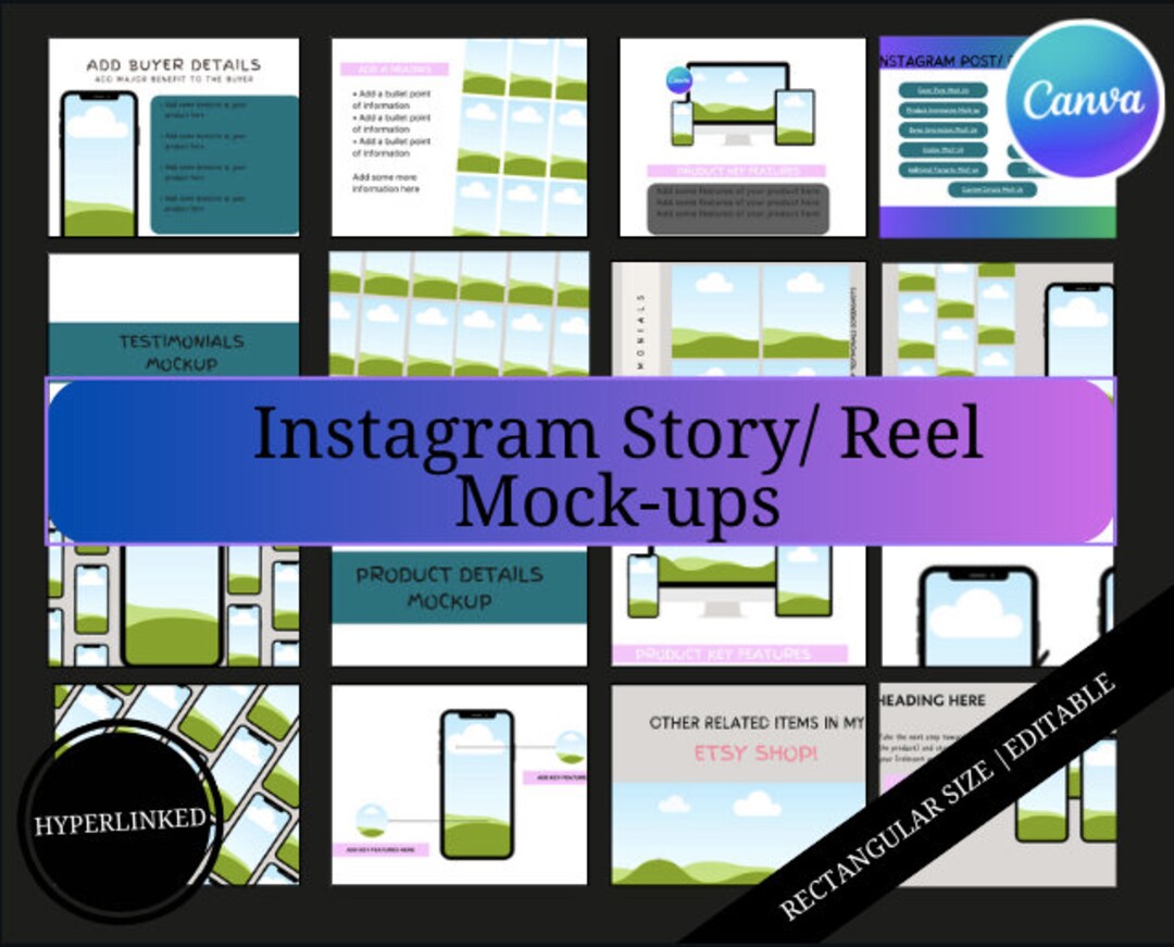 Editable Instagram Mockup Templates Rectangle| Social Media Mockup ...