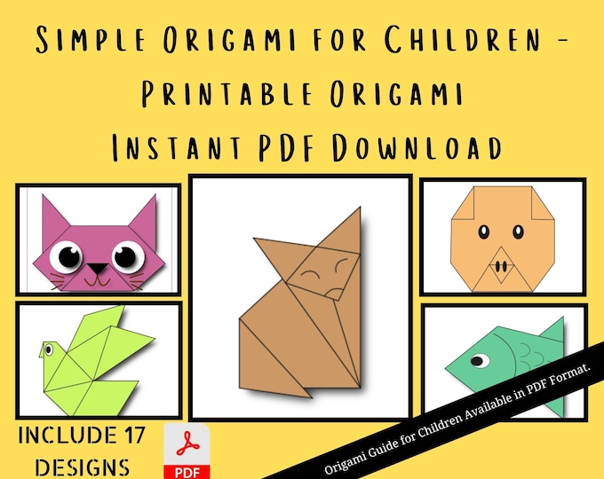 Simple Origami for Children| Printable Origami| for Kids Instant PDF ...
